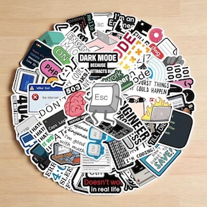 50PCS Cool IT Engineer Programming Stickers Coding Hacker Meme Vinyl ...