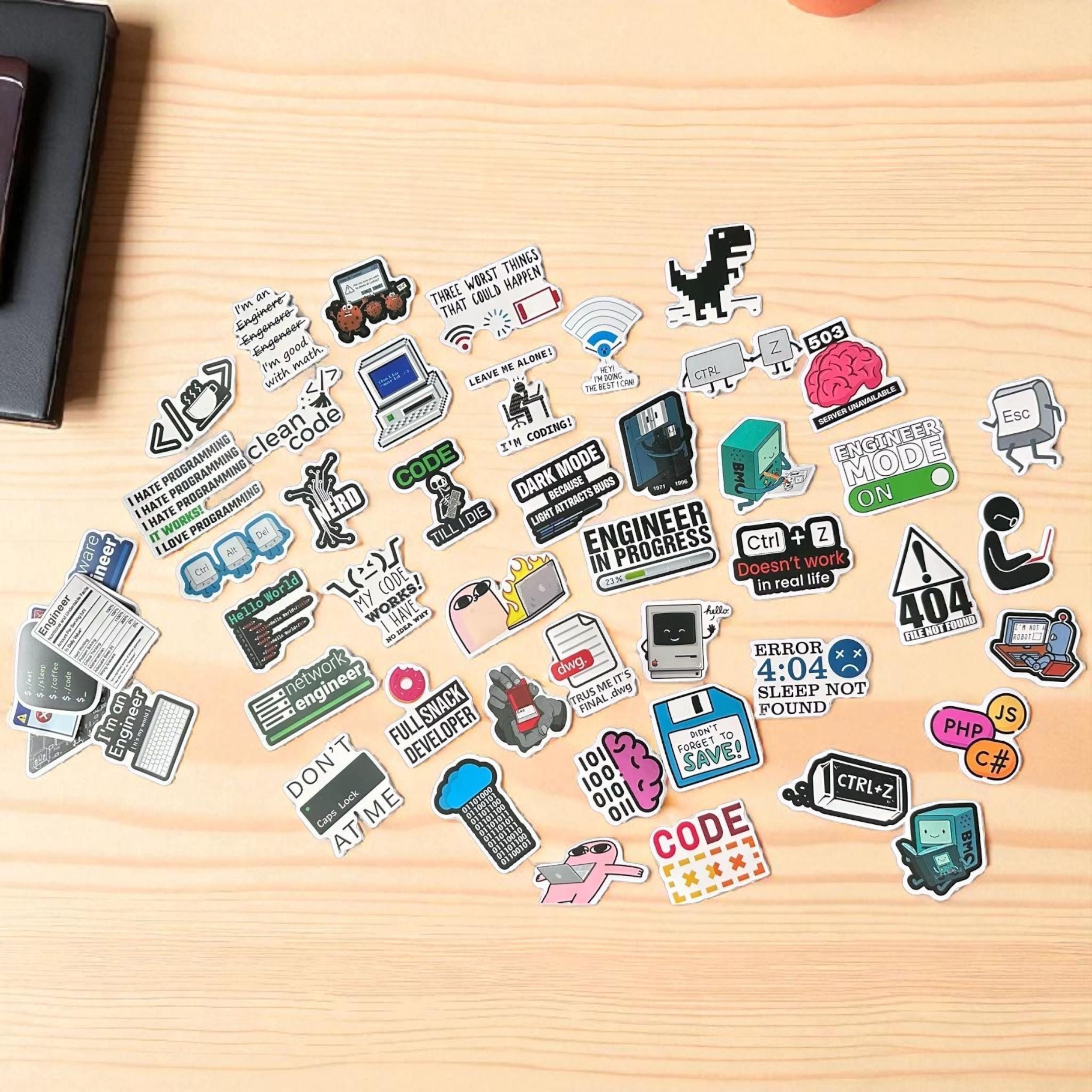 50PCS Cool IT Engineer Programming Stickers Coding Hacker Meme Vinyl ...