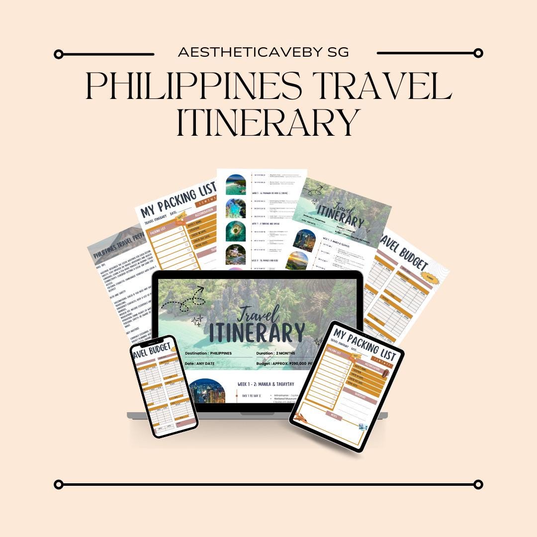Philippines Itinerary Guide - Digital or Printable - Including Packing ...