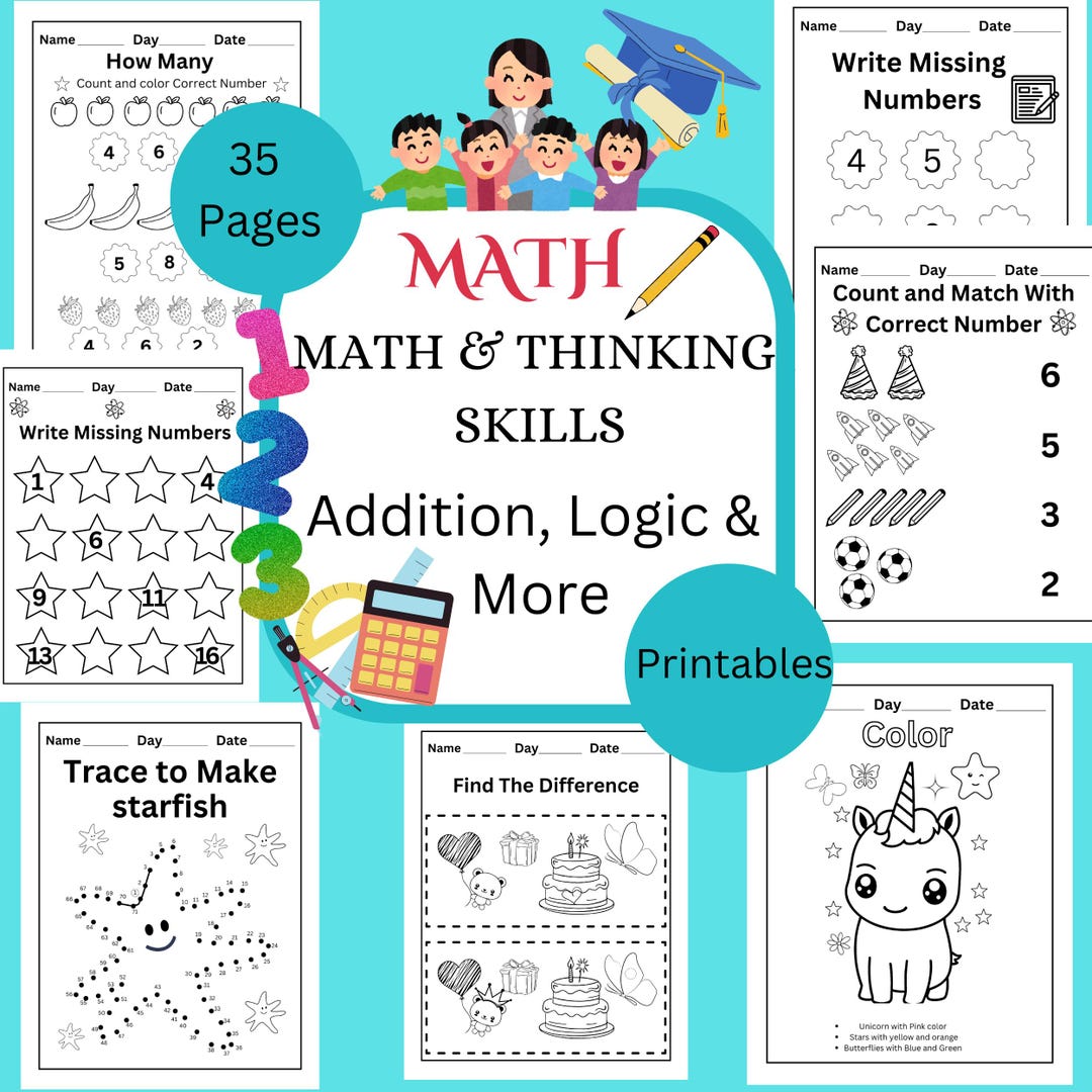 Math Worksheets, Kids Activity, First Grade Math, Homeschool Worksheets ...