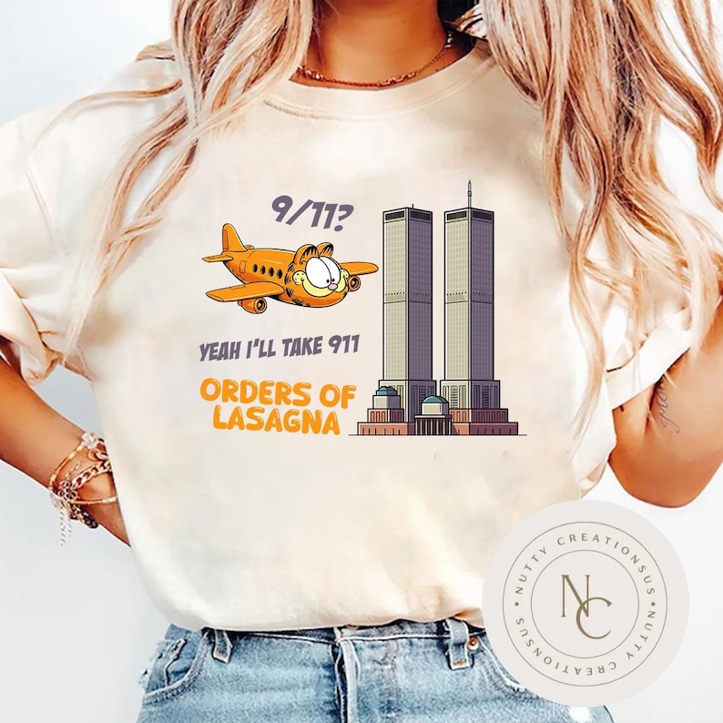 Garfield Yeah I'll Take 911 Orders of Lasagna Shirt, 9/11 Garfield Lasagna Sweatshirt, Funny ...