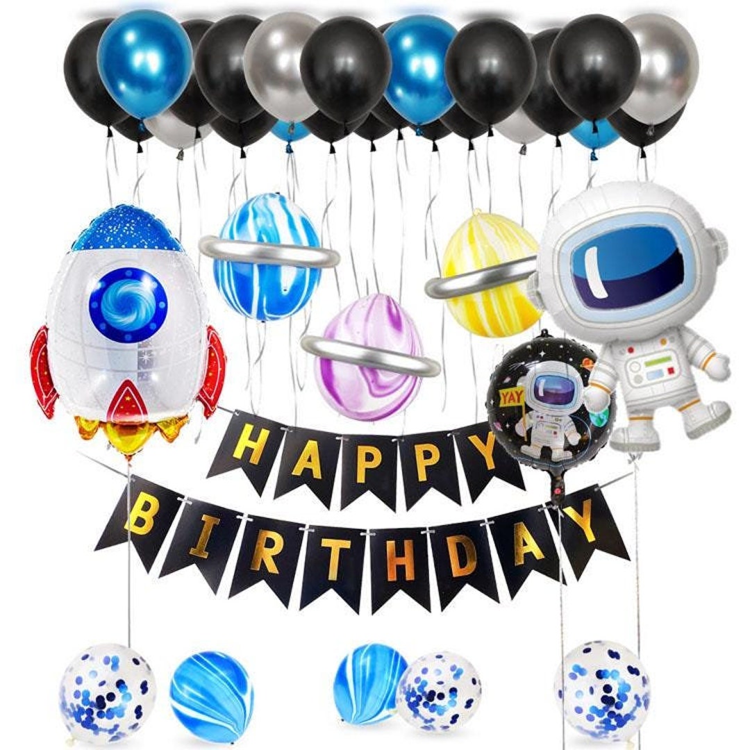 Space Astronaut Birthday Party Decorations 39pc Kit Happy Birthday ...