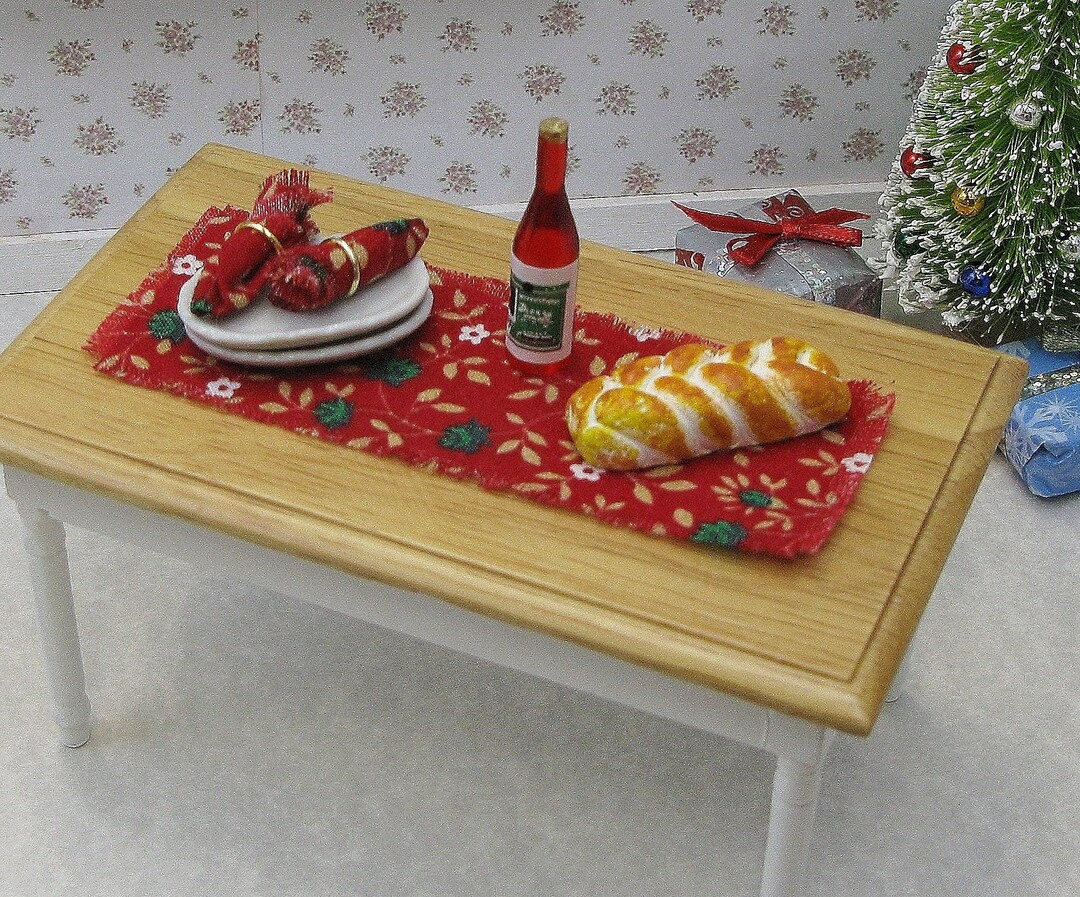 Miniature Dollhouse Table Cloth, Table Runner, Country Kitchen, Country ...