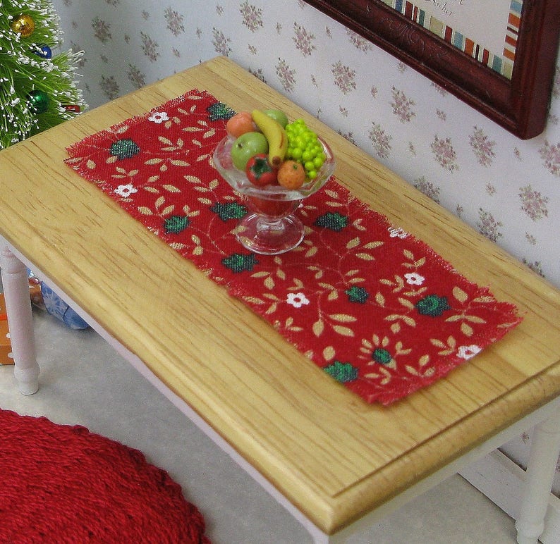 Miniature Dollhouse Table Cloth Table Runner Country | Etsy