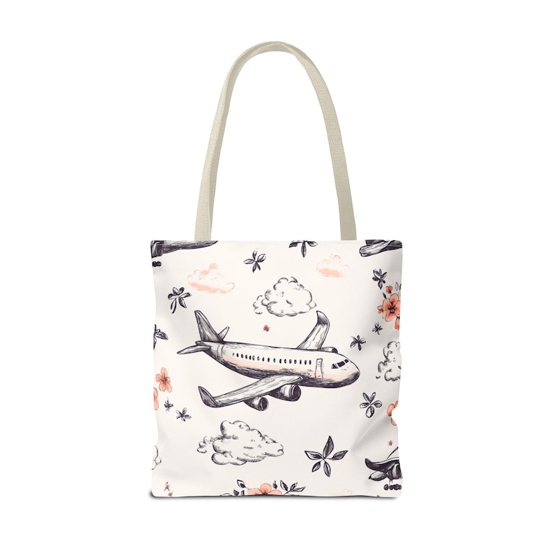 Airplane Drawing Tote Bag - Aviation Illustrated Bag - Etsy