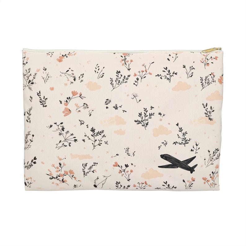 Aviation Travel Pouch - Airplane Pattern Zipper Bag, Flight Attendant ...