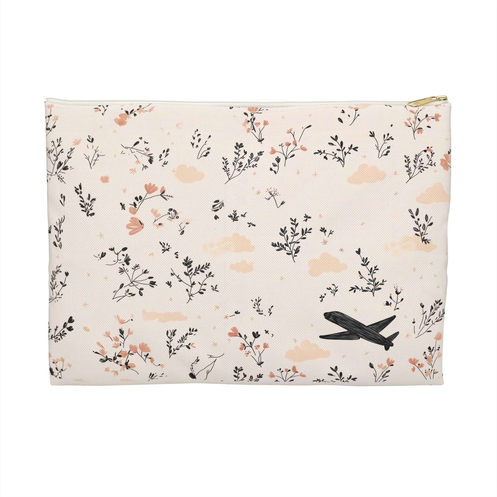 Aviation Travel Pouch - Airplane Pattern Zipper Bag, Flight Attendant ...