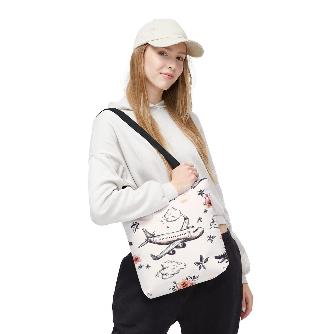 Airplane Drawing Tote Bag - Aviation Illustrated Bag - Etsy