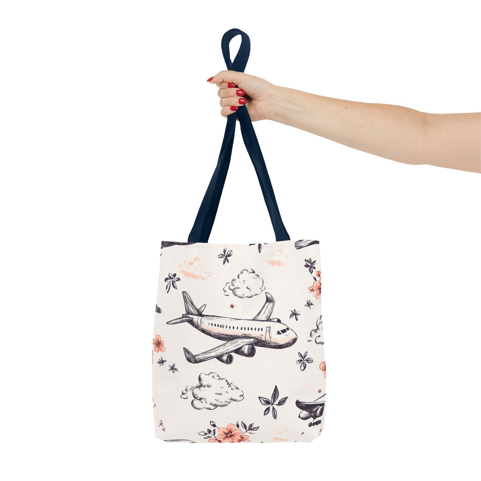 Airplane Drawing Tote Bag - Aviation Illustrated Bag - Etsy