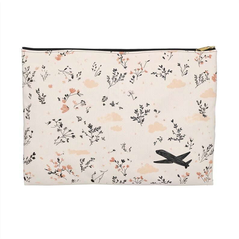 Aviation Travel Pouch - Airplane Pattern Zipper Bag, Flight Attendant ...
