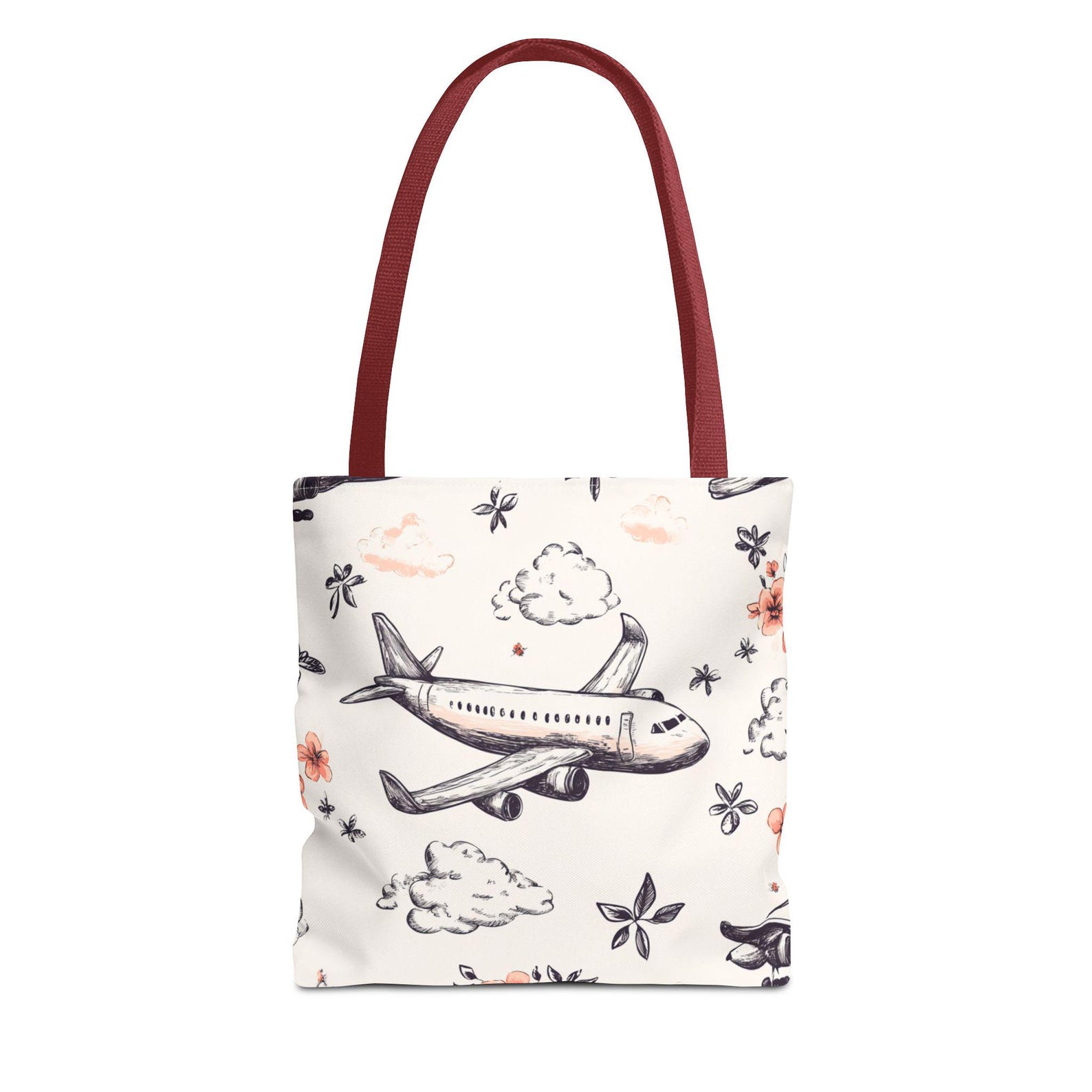 Airplane Drawing Tote Bag - Aviation Illustrated Bag - Etsy