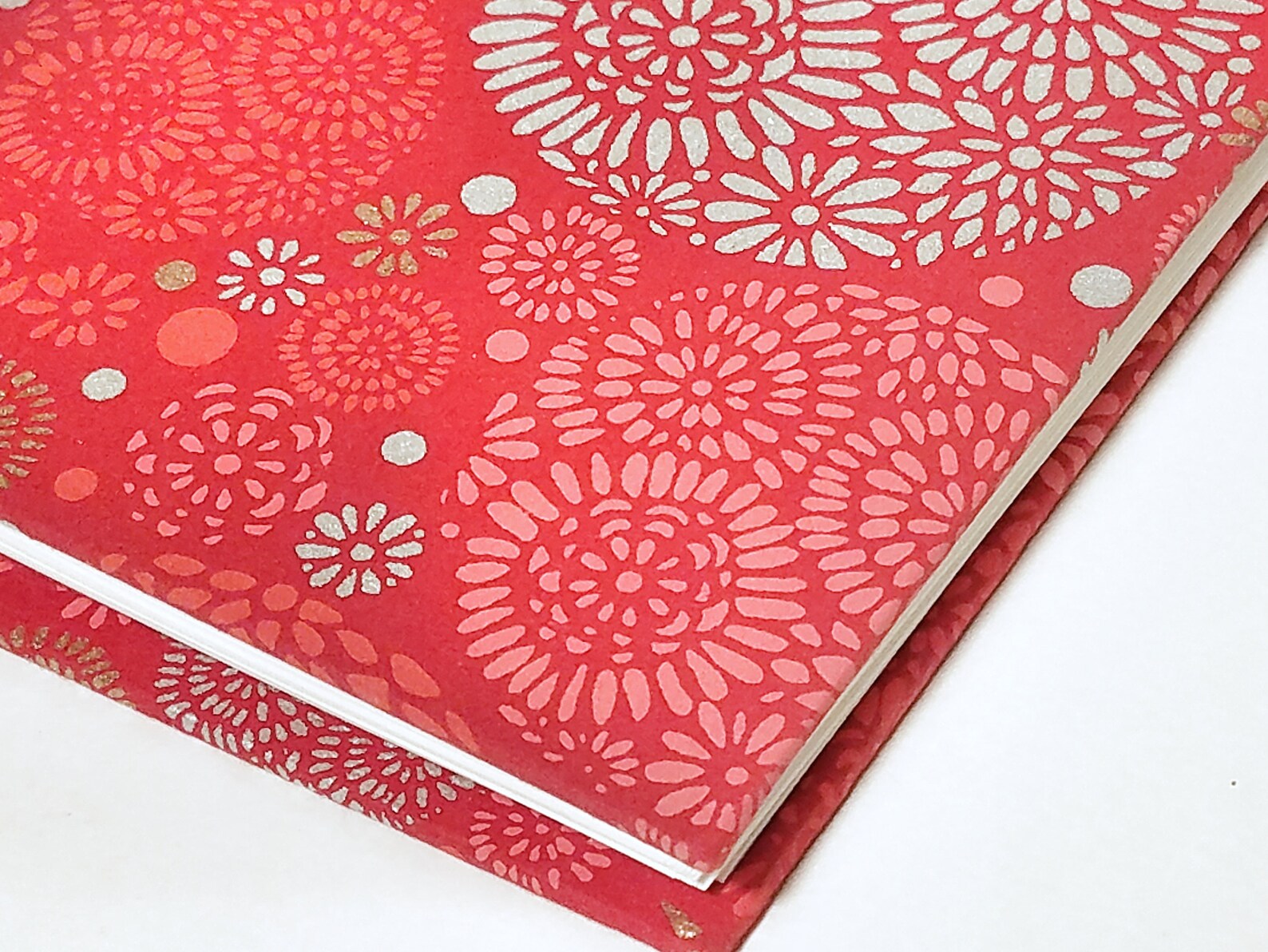 Red With Metallic Circles Writing Journal Red Journal Lay | Etsy