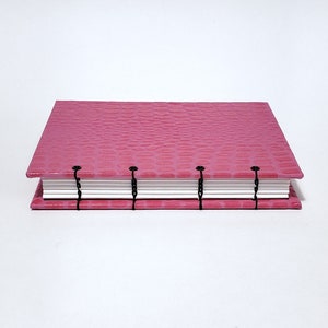 Pink Faux Leather Journal - Pink Notebook - Textured Journal ...
