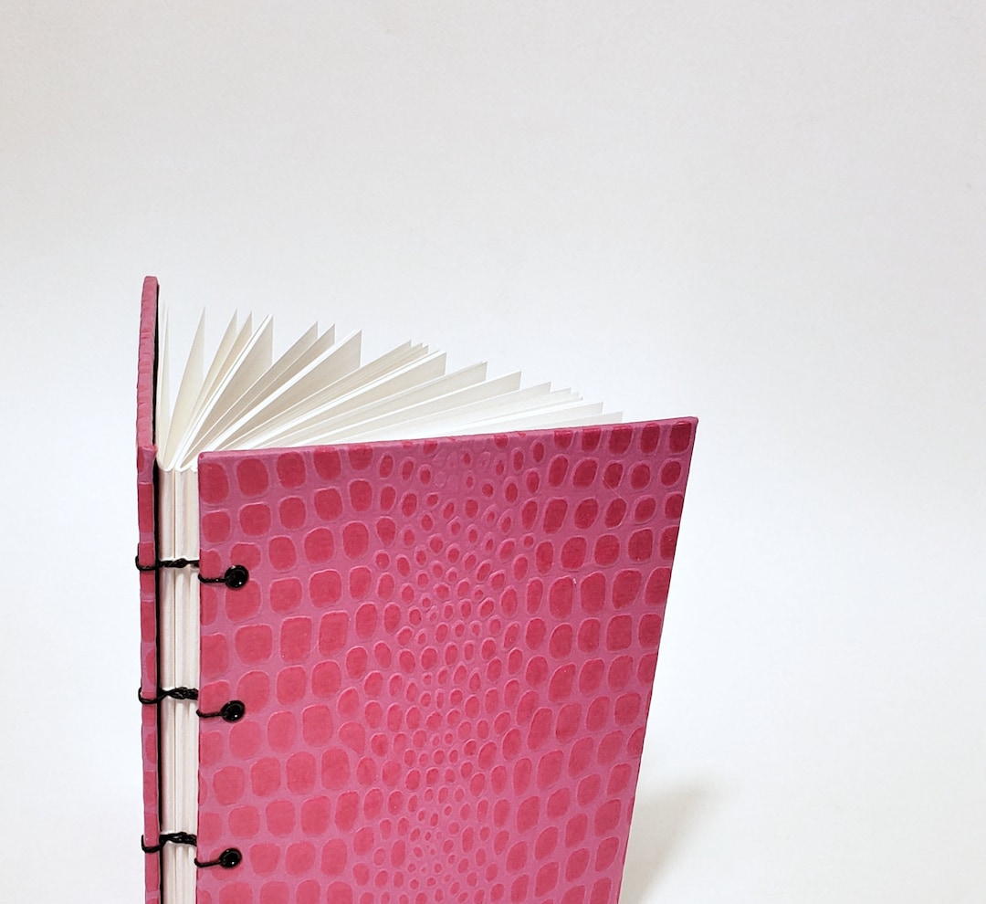 Pink Faux Leather Journal - Pink Notebook - Textured Journal ...
