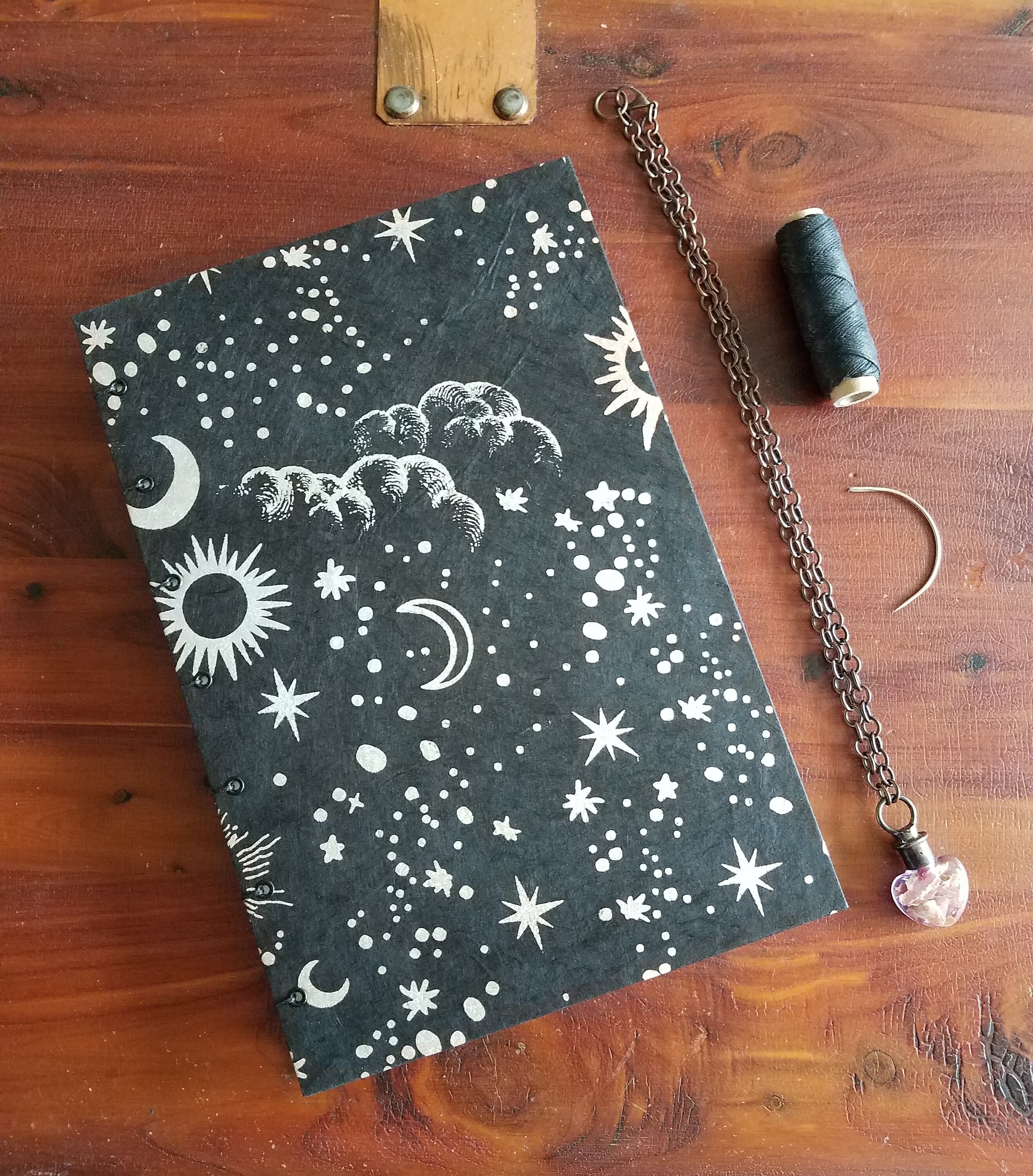 Sun and Moon Journal Black Journal Celestial Journal | Etsy