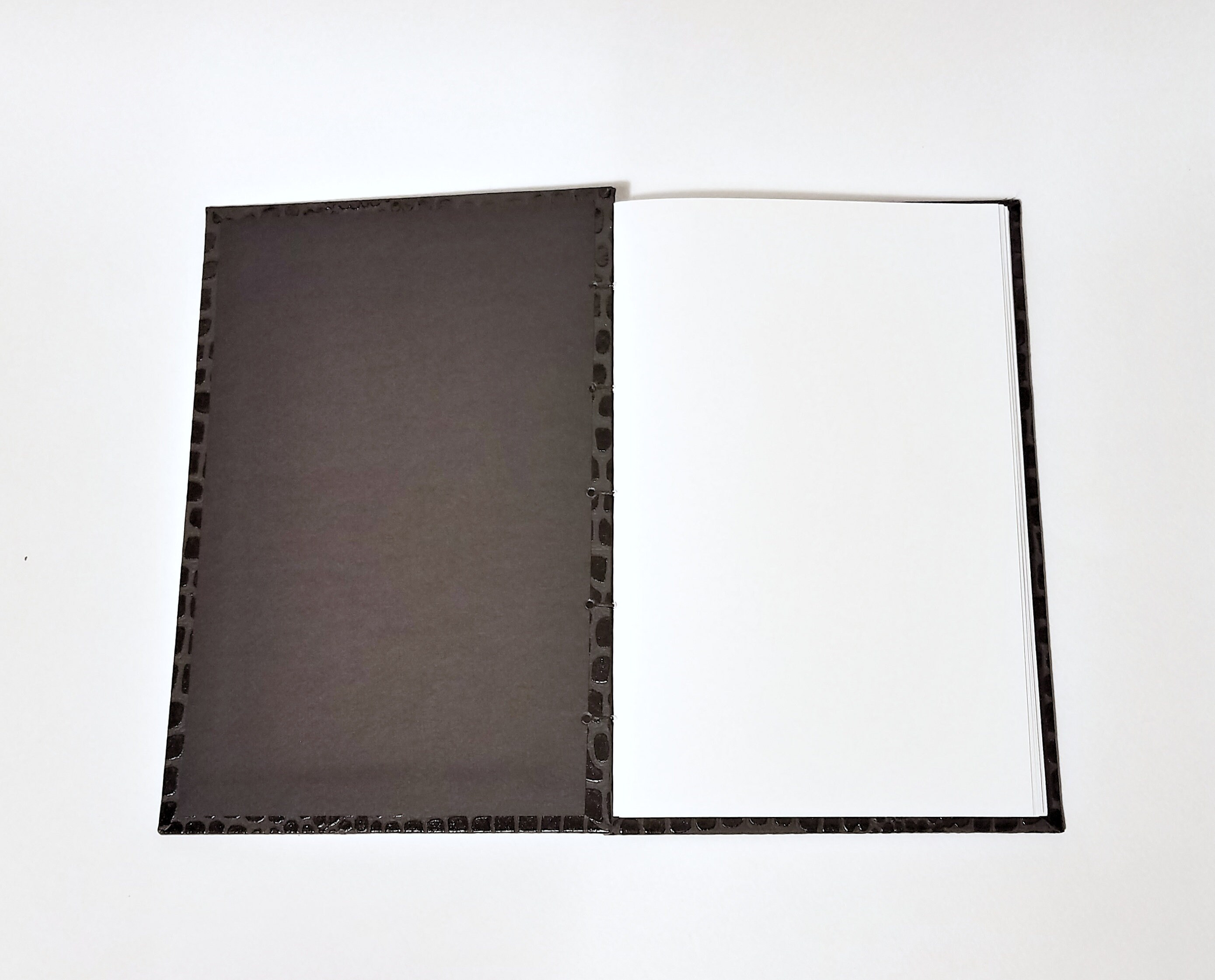 Black Faux Leather Journal Black Notebook Textured Journal | Etsy