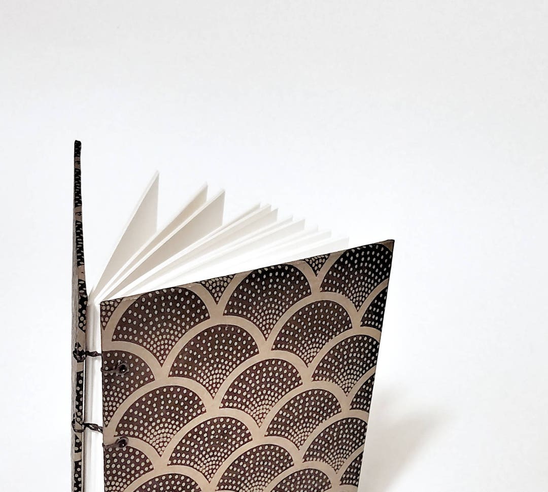 Black With Gold Scallops Art Deco Writing Journal - Coptic Stitch ...