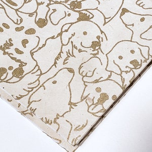 Dog Journal in Gold Dog Notebook Dog Sketchbook Dog Lover Gift Cute Dog ...