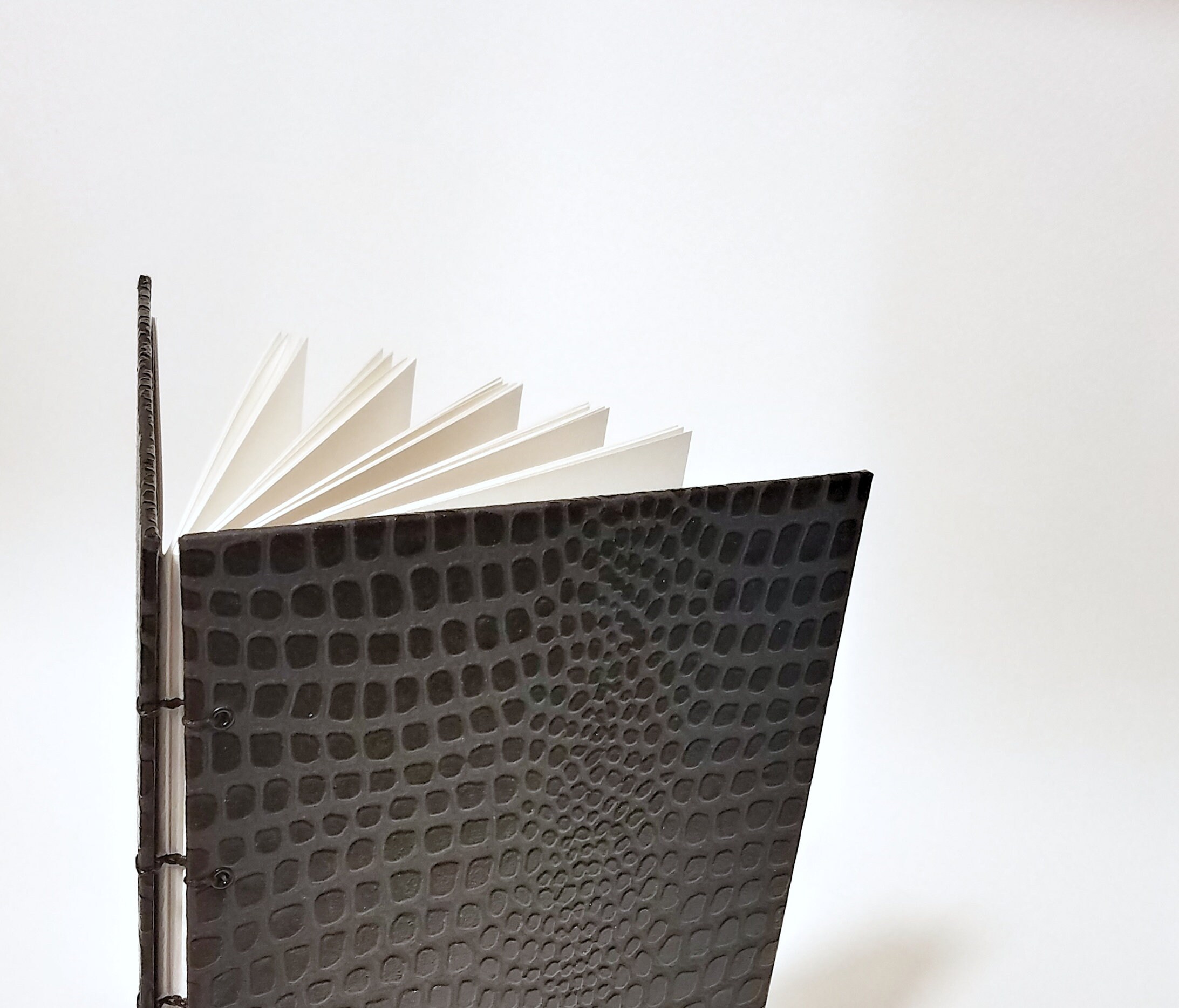 Black Faux Leather Journal Black Notebook Textured Journal | Etsy