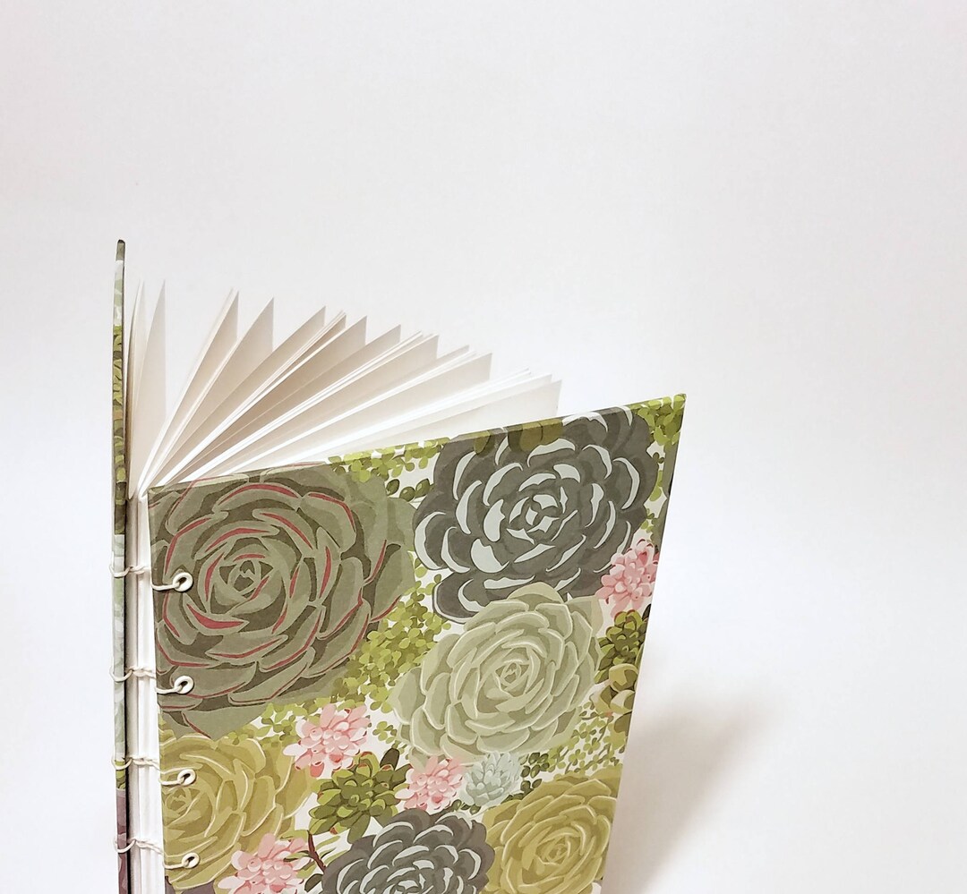 Succulents Coptic Stitch Writing Journal - Cactus Journal - Gardening ...