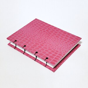 Pink Faux Leather Journal - Pink Notebook - Textured Journal ...