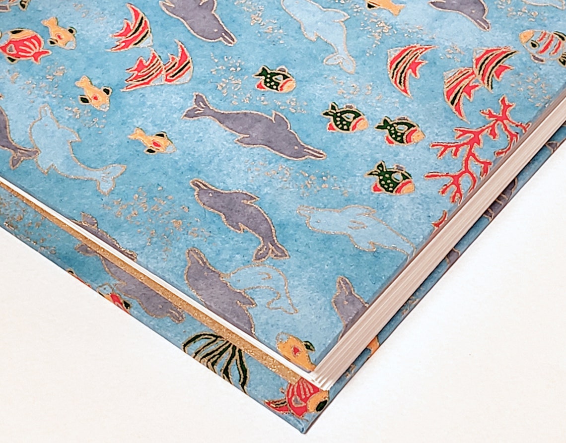 Japanese Underwater Creatures Journal Washi Paper Notebook - Etsy