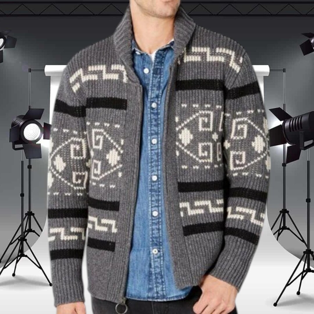 The Big Lebowski "dude" Cardigan | Premium Handcrafted Wool Zip Sweater ...