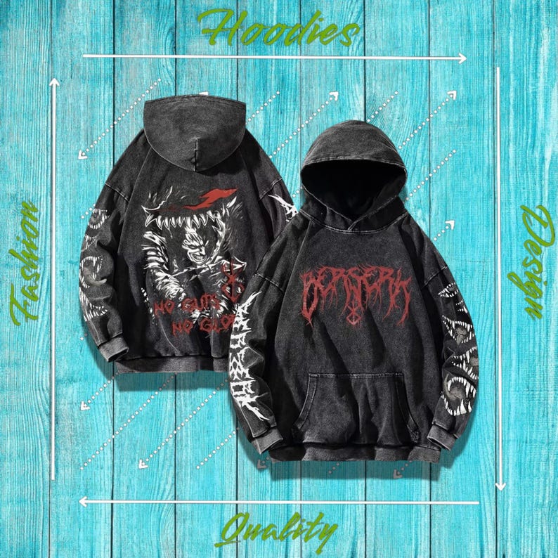 Anime Hoodie | Guts Berserk Hoodie | Manga-inspired Clothing | 100% ...
