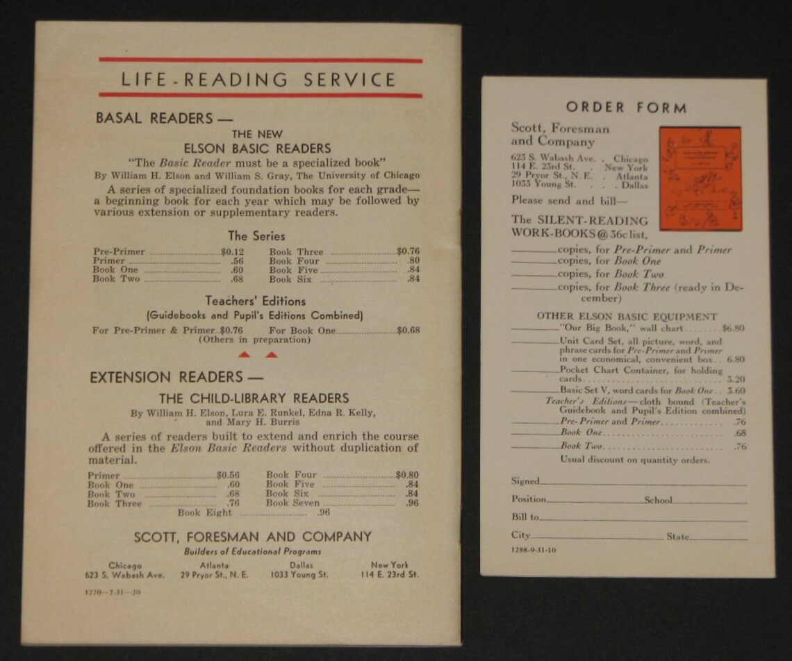 RARE 1930s Elson Basic Readers Contents and Sample Pages and Silent ...