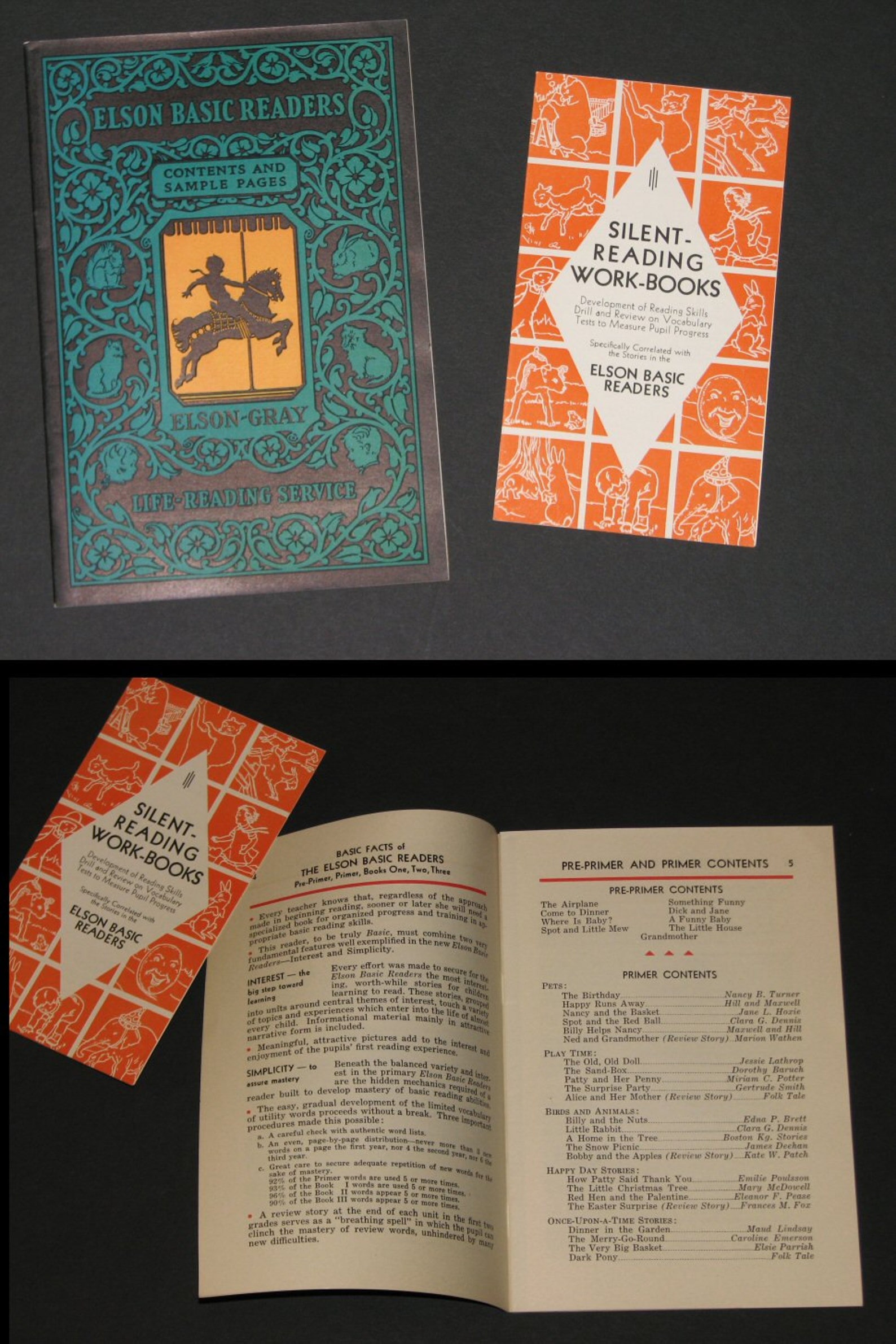 RARE 1930s Elson Basic Readers Contents and Sample Pages and Silent ...