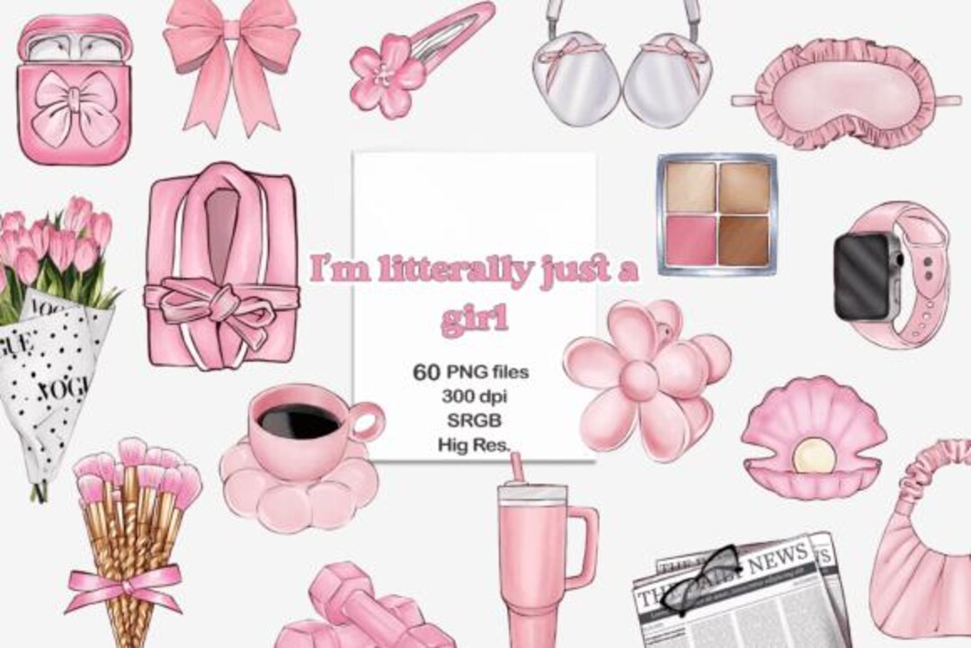 60 Pink & Coquettish Girly Girl Clipart Collection Hand-drawn| High ...