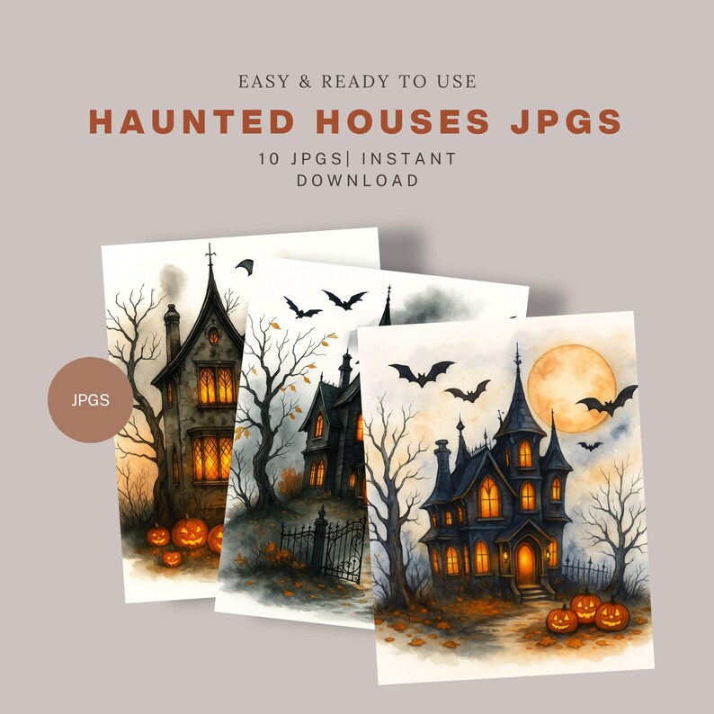 Haunted House Clipart Set: Spooky Gothic Fairytale Jpgs (digital ...