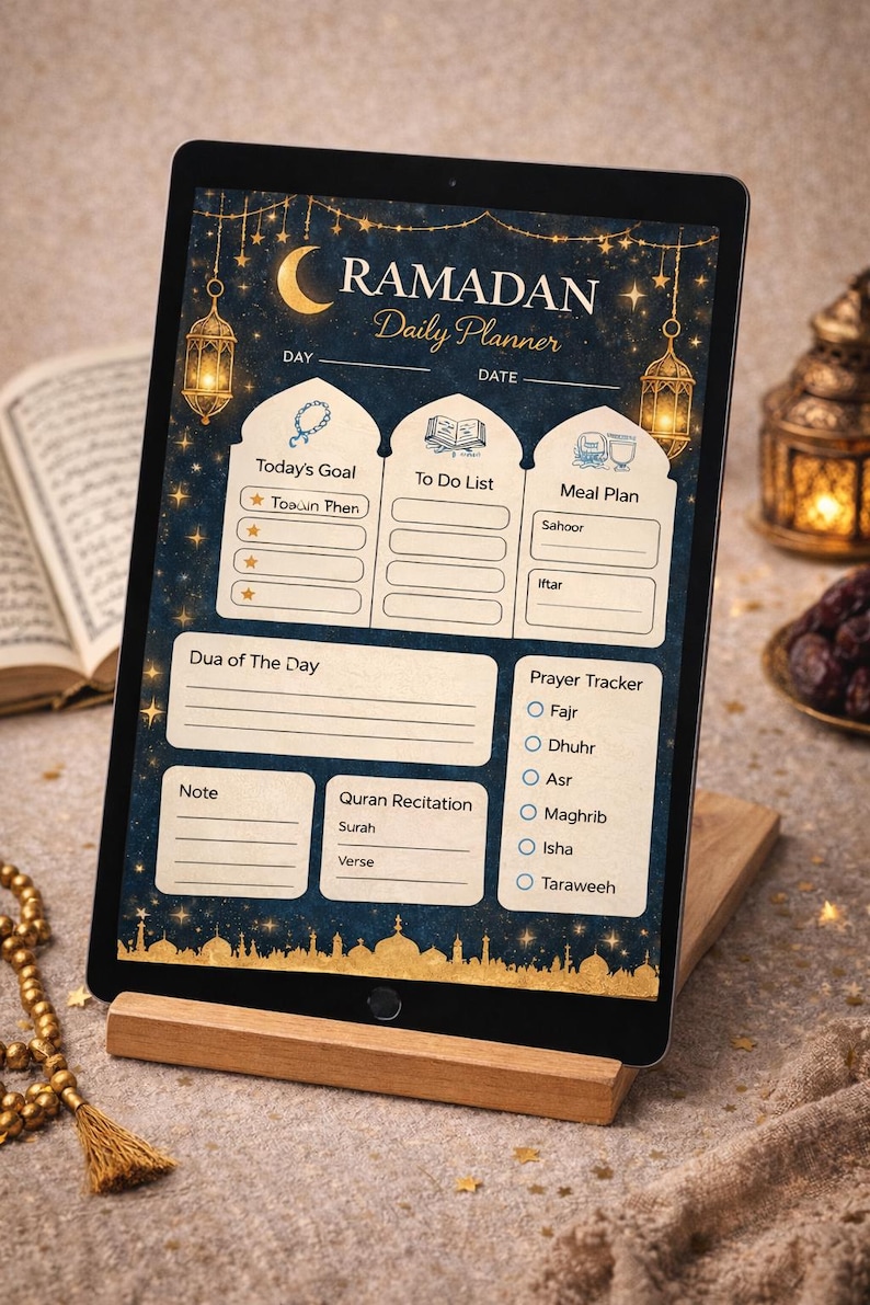 Printable Ramadan Planner | 30-day Organizer, Prayer Tracker (PDF ...