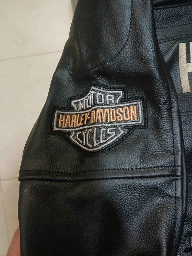 Men's Harley Davidson Cowhide Biker Leather Jacket Motorcycle Passing ...