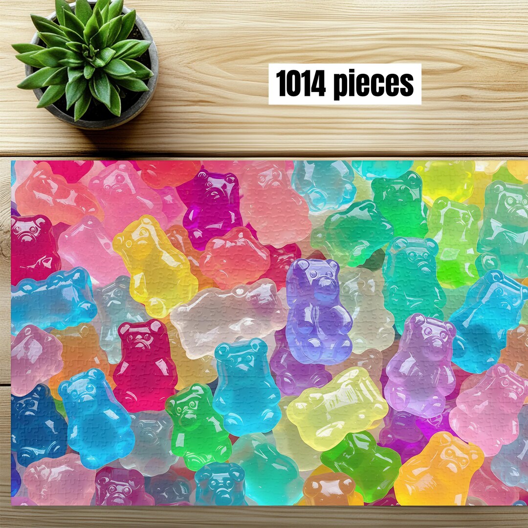Colorful Gummy Bear Puzzle | 1000 Piece Candy Jigsaw Fun Puzzle for ...