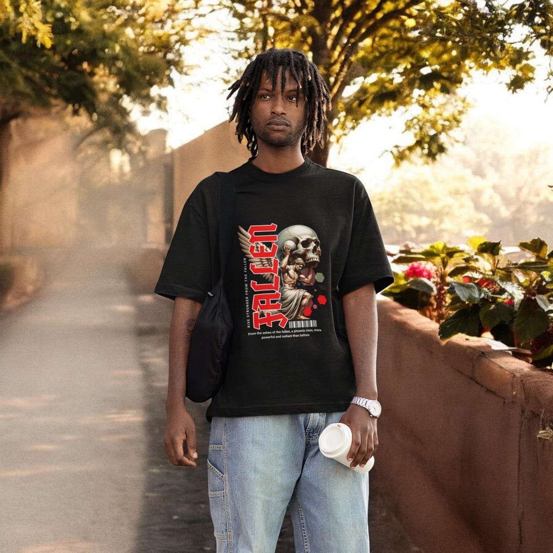 Fallen Angel T-shirt, Mythology Graphic Tee, Oversized Streetwear Shirt ...