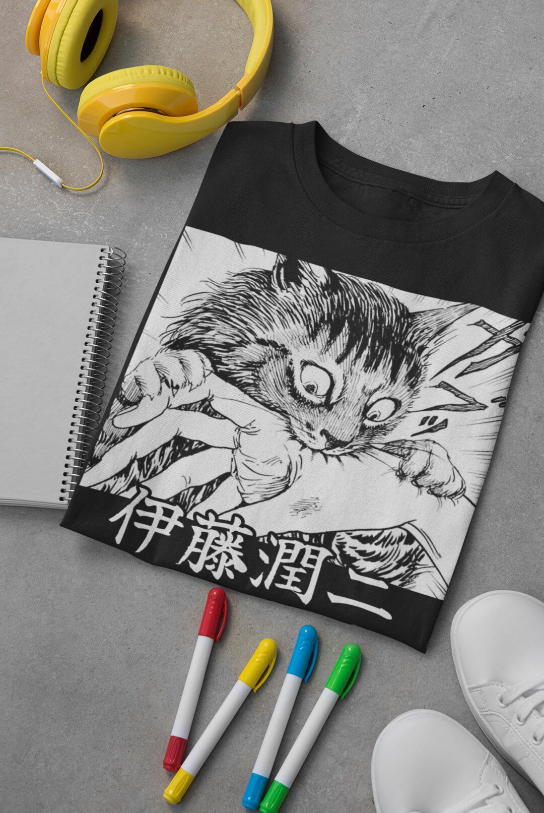 Horror Cat Manga Shirt: Tomie Cat Diary Anime Horror Shirt Japanese ...