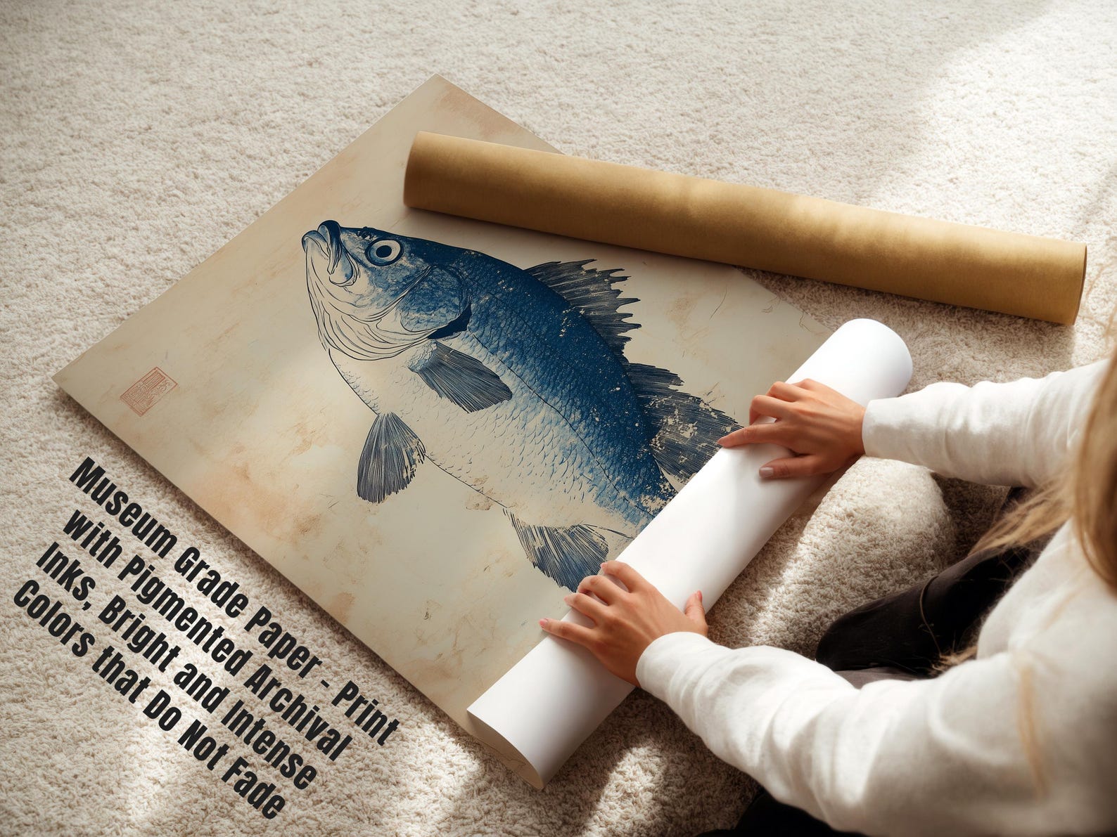 Gyotaku Fish Print, Japanese Woodblock Art, Vintage Fish Artwork ...