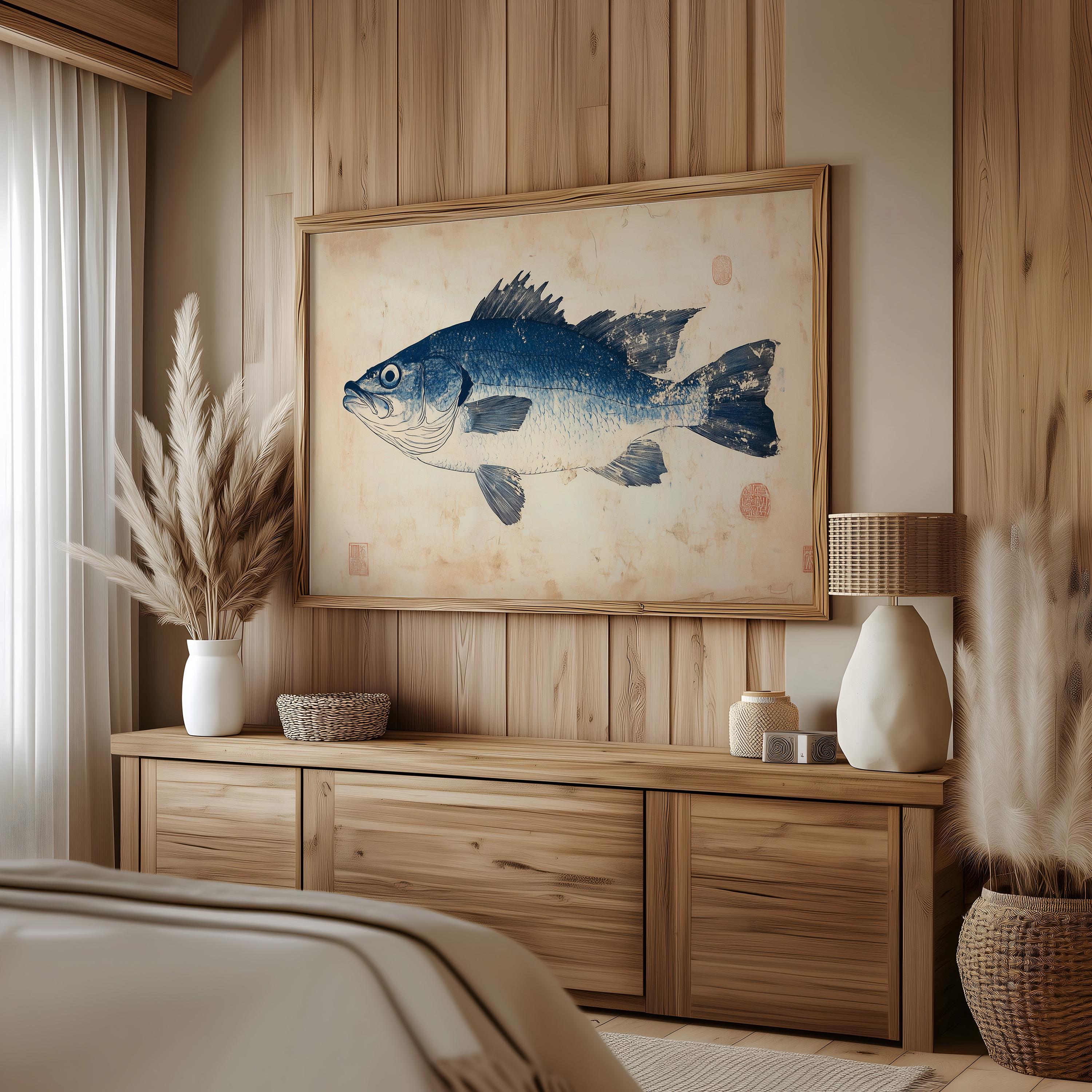 Gyotaku Fish Print, Japanese Woodblock Art, Vintage Fish Artwork ...