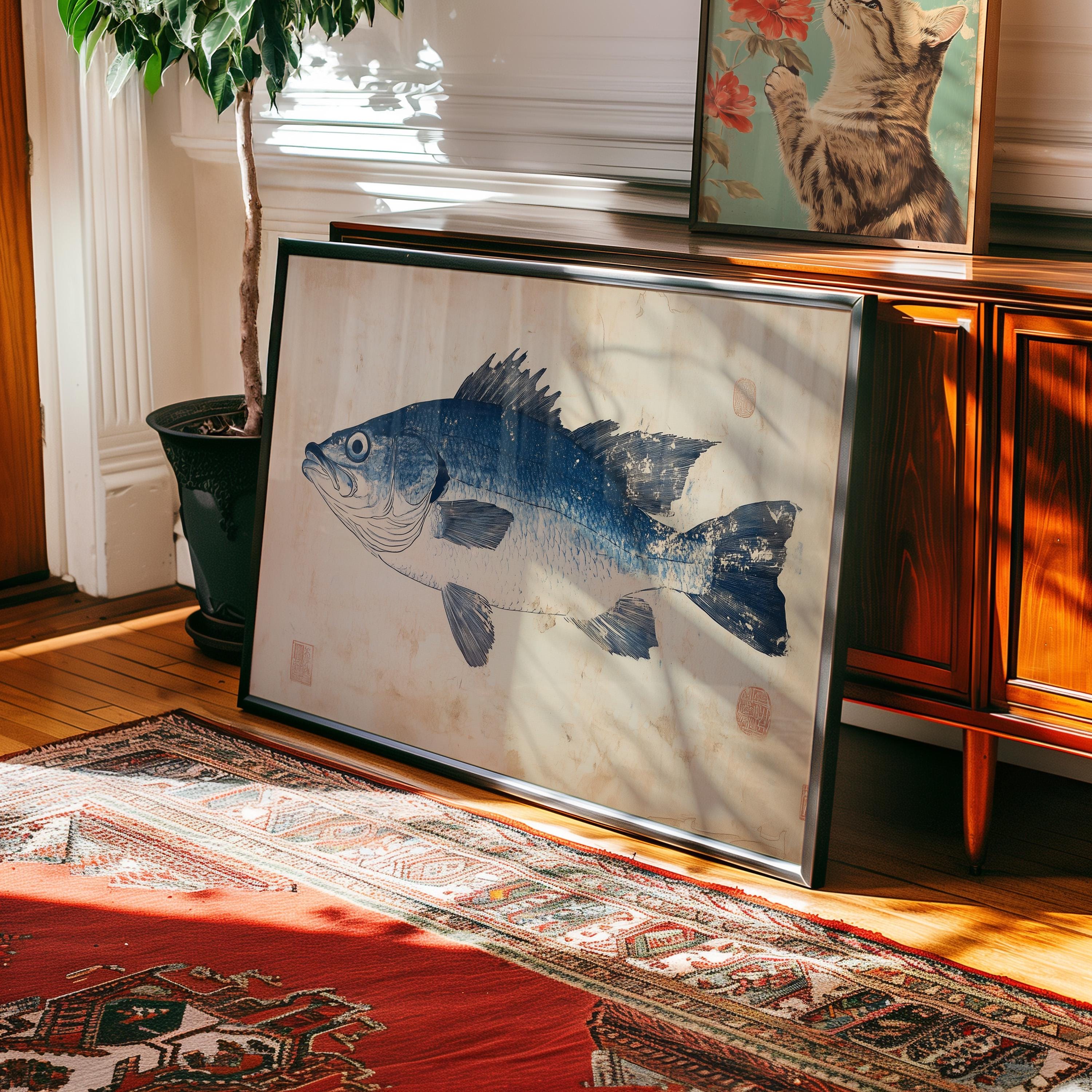 Gyotaku Fish Print, Japanese Woodblock Art, Vintage Fish Artwork ...