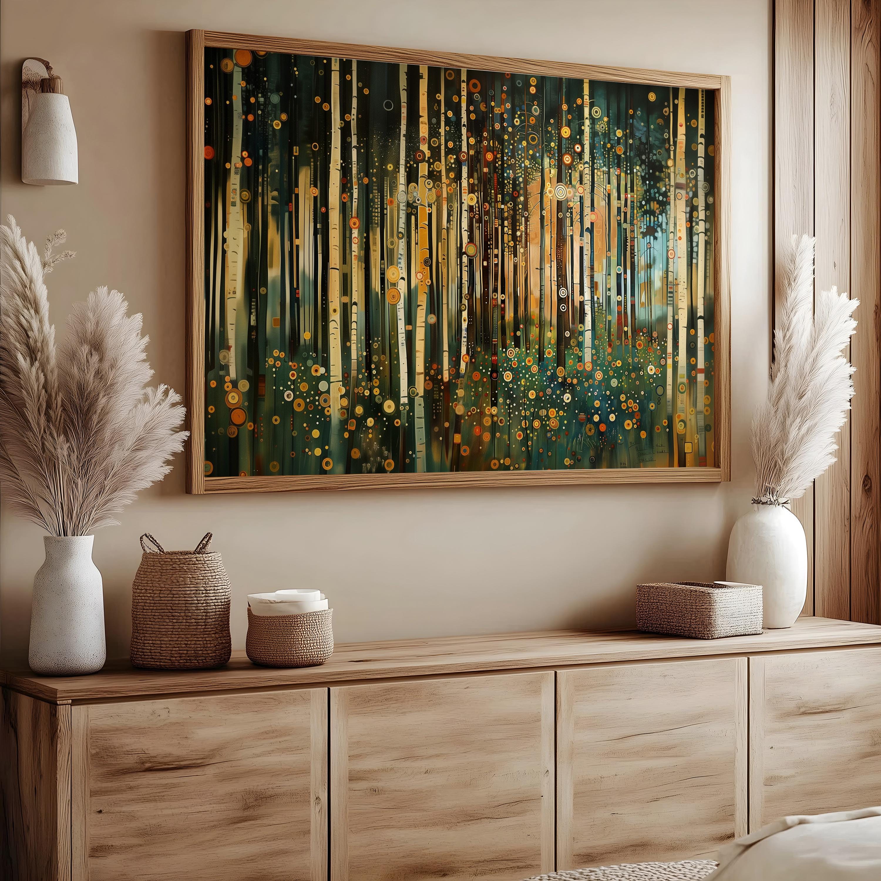 Gustav Klimt Birch Forest Inspired Art, Gustav Klimt Spring Forest ...