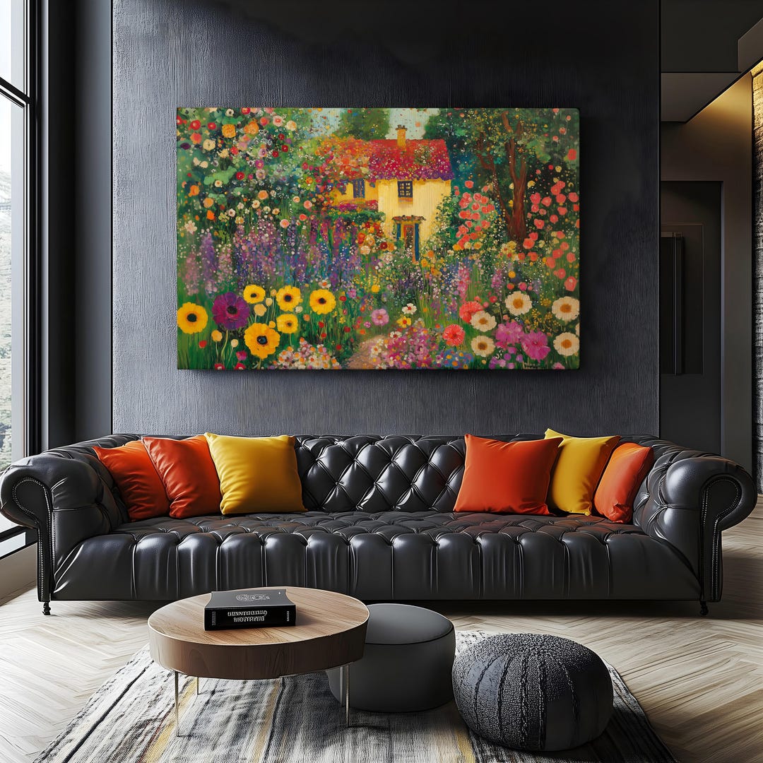 Gustav Klimt Farm Garden Print Klimt Inspired Wall Art Spring Gardening ...