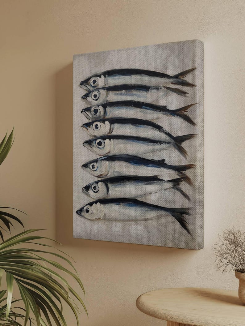 Sardines Art Print, Oil Painting Still Life, Sardine Oil Painting ...