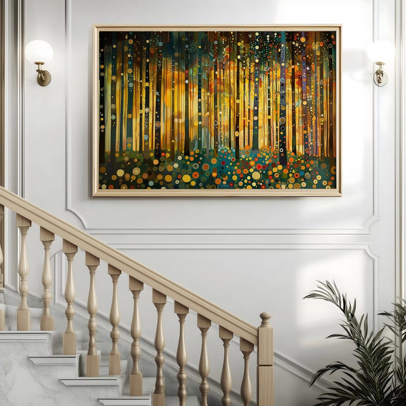 Gustav Klimt Birch Forest Print, Gustav Klimt Inspired Art, Gustav ...