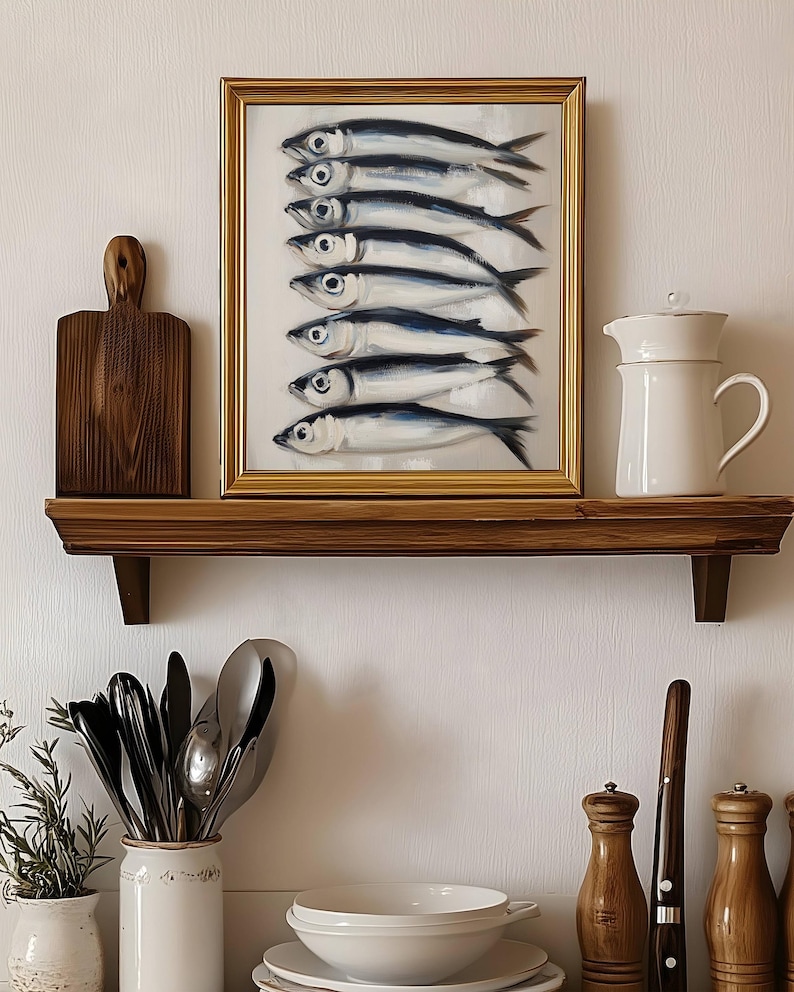 Sardines Art Print, Oil Painting Still Life, Sardine Oil Painting ...