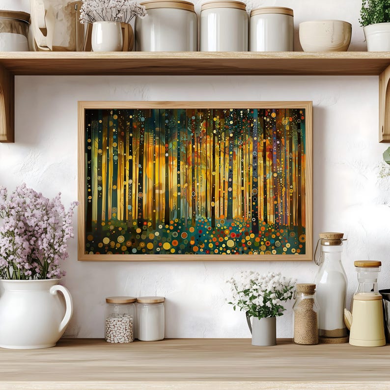 Gustav Klimt Birch Forest Print, Gustav Klimt Inspired Art, Gustav ...