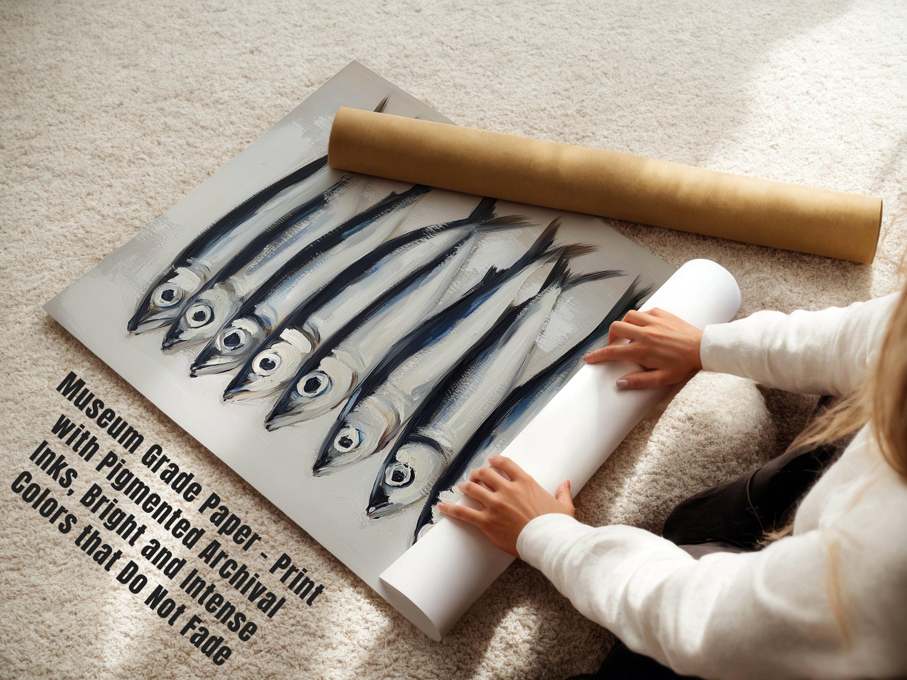 Sardines Art Print, Oil Painting Still Life, Sardine Oil Painting ...