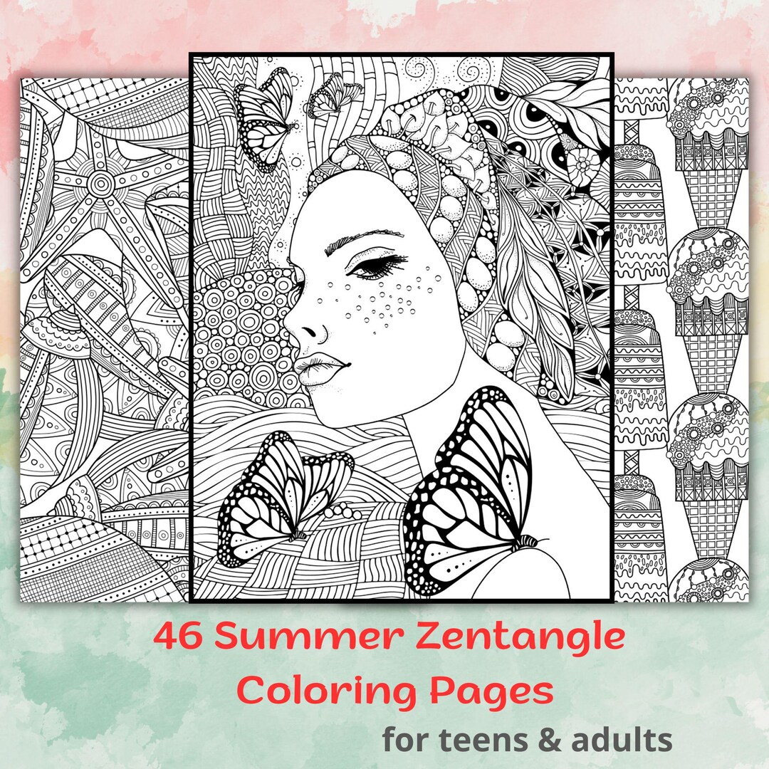 46 Summer Coloring Pages for Teens and Adults,summer Printables,digital ...