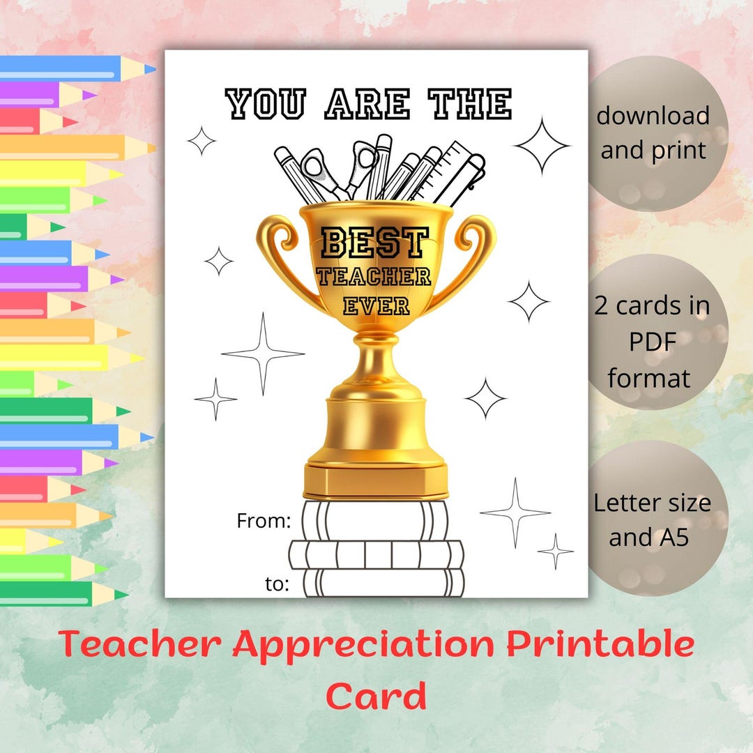 Coloring Page Teacher Appreciation,instant Download-you Are the Best ...