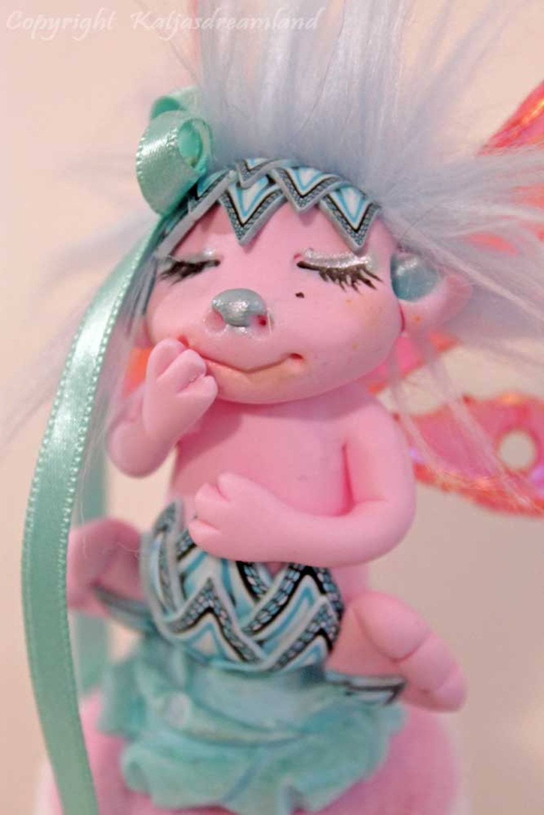 Pink Cupcake Fairy Fae Troll Gnome Faerie Fae Ooak Art Doll Miniature ...